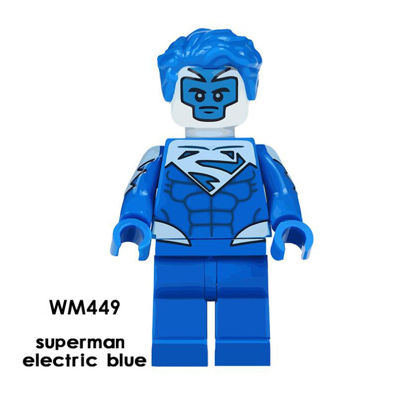 American Movie Superman Electric Blue Minifigs Bricks Kids Kits