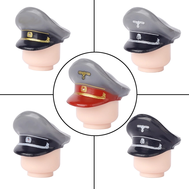 WW2 Germany General Caps Army Weapons Soldier Minifigs Helmets Bricks