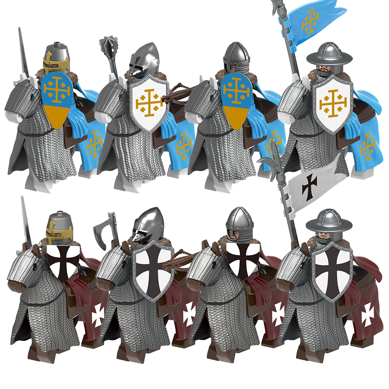 Medieval Soldiers Knight Military Minifigs Bricks Horse Kids Kits