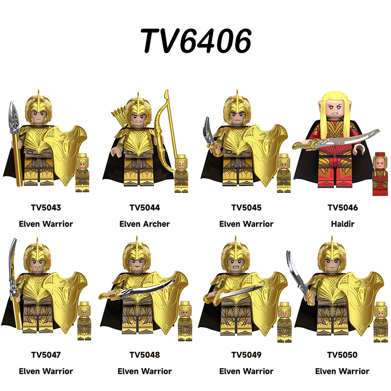 Movie The Lord of the Rings Figures Golden Army Minifigs Bricks Kids