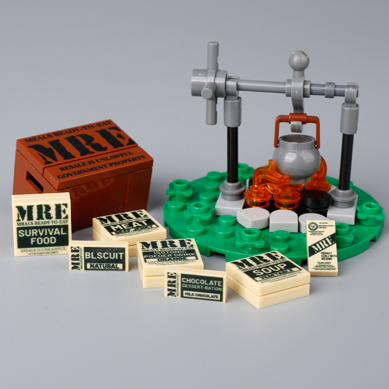Printed Military Soldier Rations Army Bricks Kids Kits Compatible