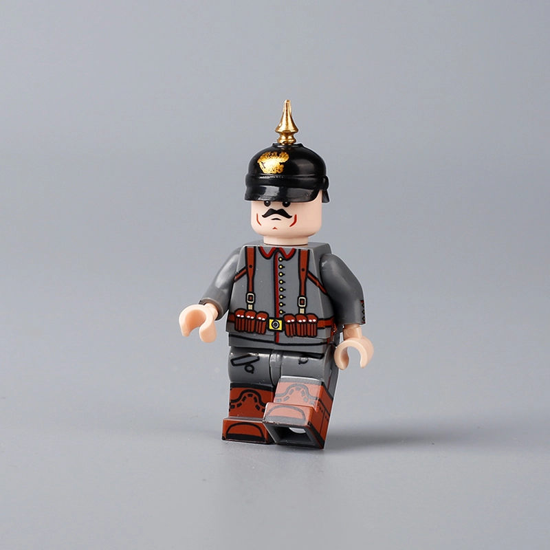 WW1 German Prussian Soldiers Minifigs Bricks Gun Helmet Compatibal Toy