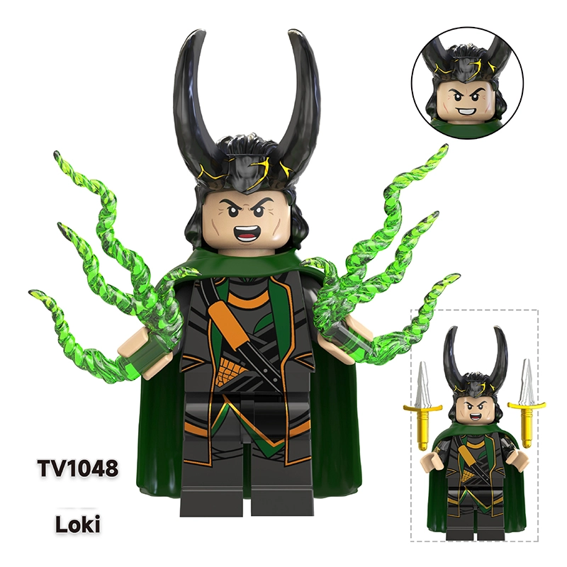Anime Cartoon Movie Loki Iron Man Minifigs Bricks Kids Kits