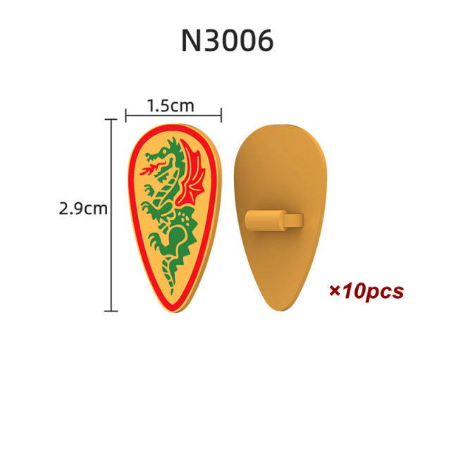 Wars Of The Roses Shield Bricks Leaf Dragon Compatible Sword Weapon Helmet