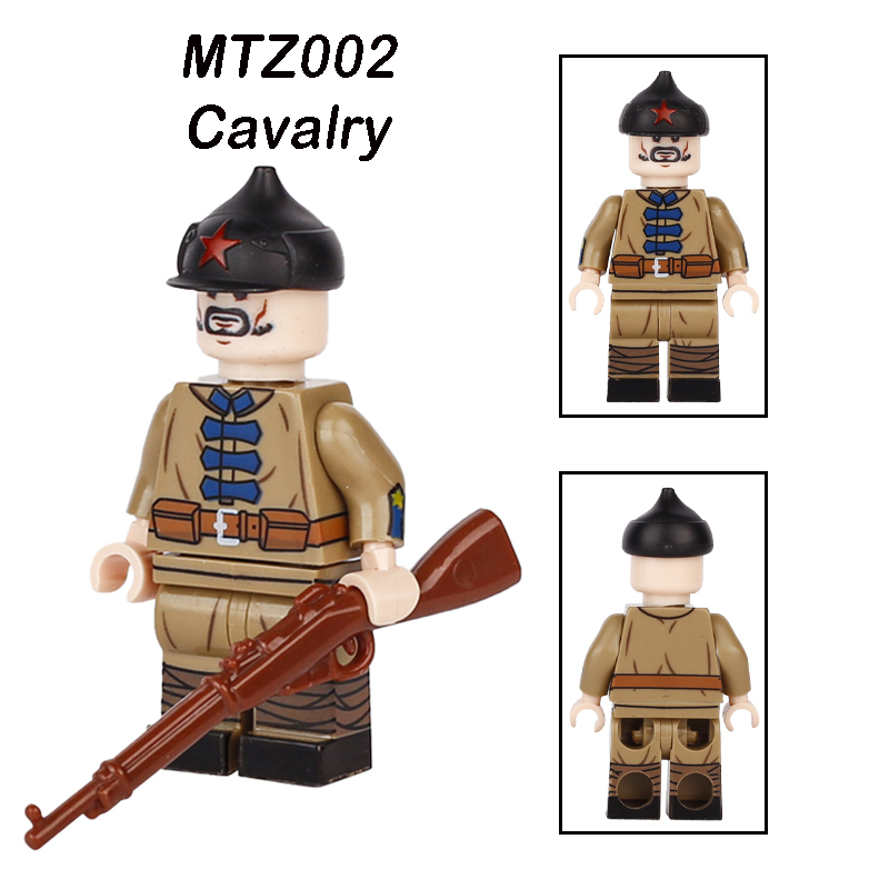 Soviet Union Red Army Soldiers Minifigs Bricks Accessories Compatible