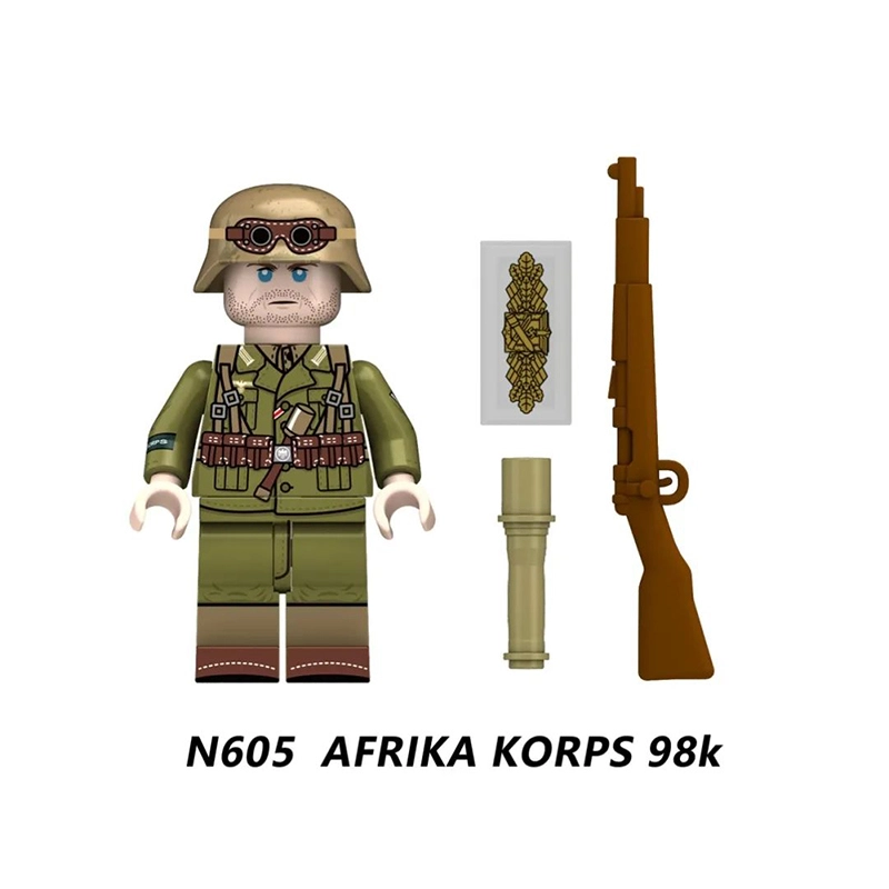 WW1 WW2 North African Submachine Gunner Bricks War Military Compatible