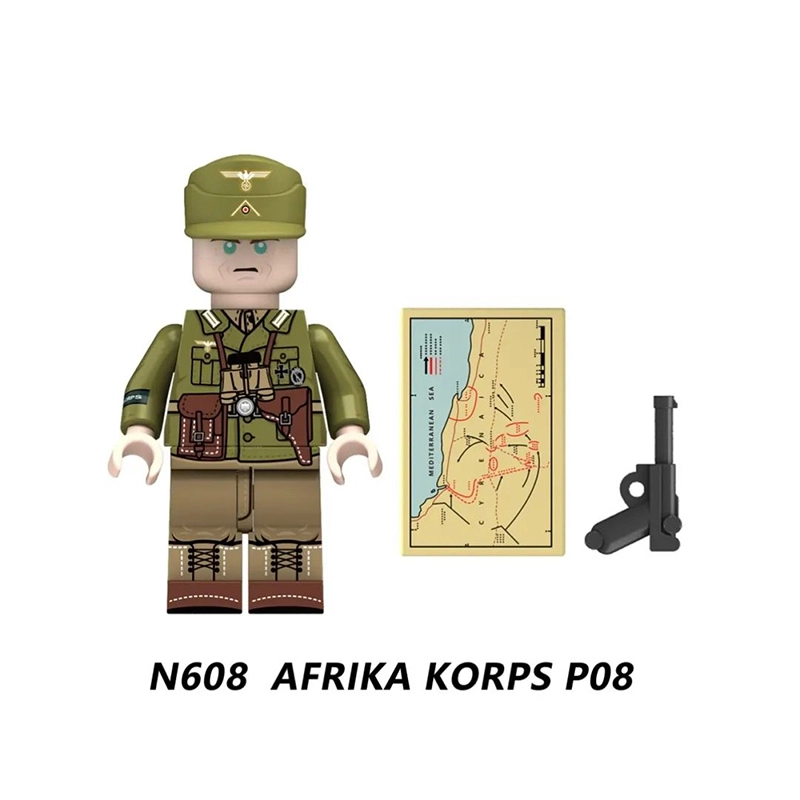WW1 WW2 North African Submachine Gunner Bricks War Military Compatible
