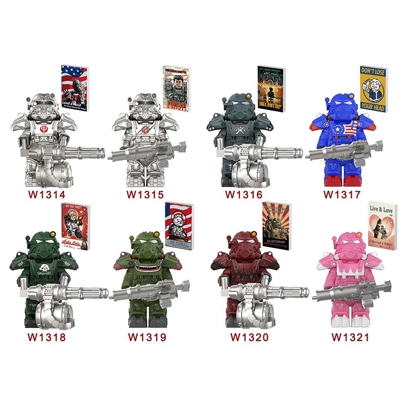 Game radiation robots Power Armor Figure Toys War Motorcycle Kids Gifts