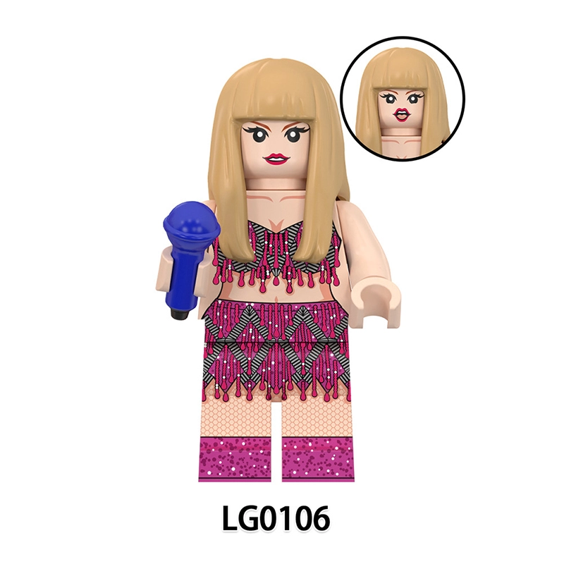 Barbie Series Taylor Swift Minifigs Pink Action Figures Bricks Compatible
