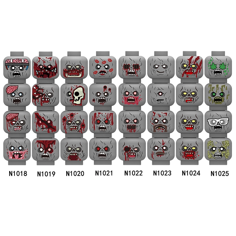 MOC City MinifigIs Face Emotion Head Body Parts Army Bricks Toys