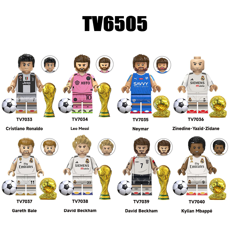 World Cup Kylian Mbappe David Beckham Football Minifig Kids Bricks