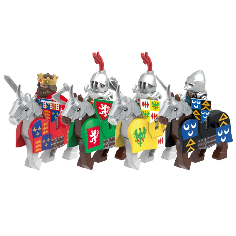 Medieval Soldiers Knight Military Minifigs Bricks Horse Kids Kits