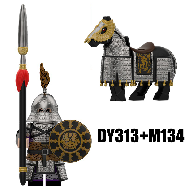 Xuanjia military knife knight Horse Solider Assembled Minifig Bricks
