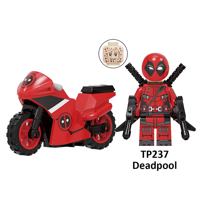 Marvel Hero Motorcycle Deadpool Action Figures Bricks Compatible