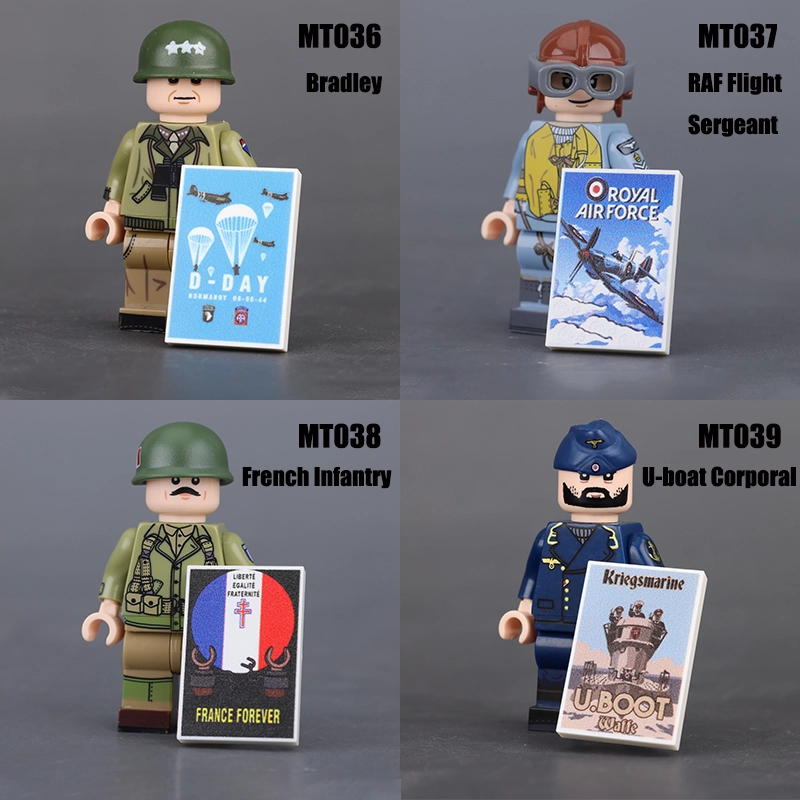 Military WW2 French Infantry Minifigs Bricks Kits Compatible