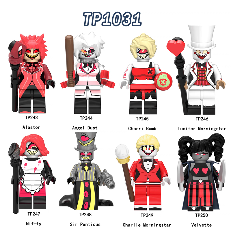 Cartoon Alastor Angel Dust Cherri Bomb Minifigs Assemble Children Toys