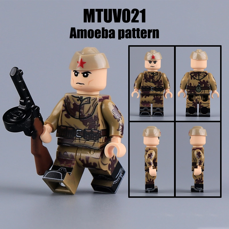 Soviet Union Amoeba pattern Army Soldiers Minifigs Accessories Compatible