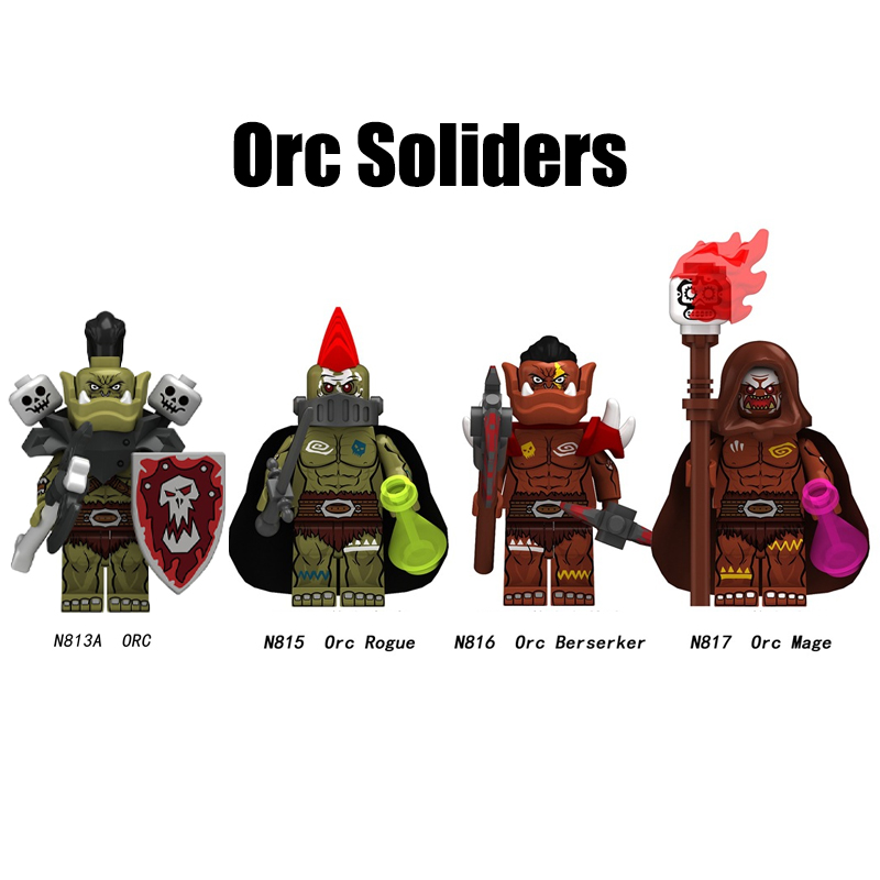 Hobbit Series Minifig Accessories Weapon Helmet Orc Solider Brick ...
