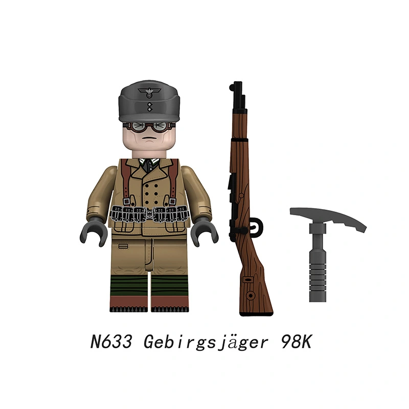 Military Gebirgsjager Gun Weapon MP40 98K MG34 Minifigs Bricks Compatible