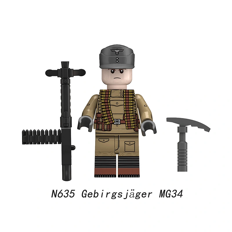 Military Gebirgsjager Gun Weapon MP40 98K MG34 Minifigs Bricks Compatible