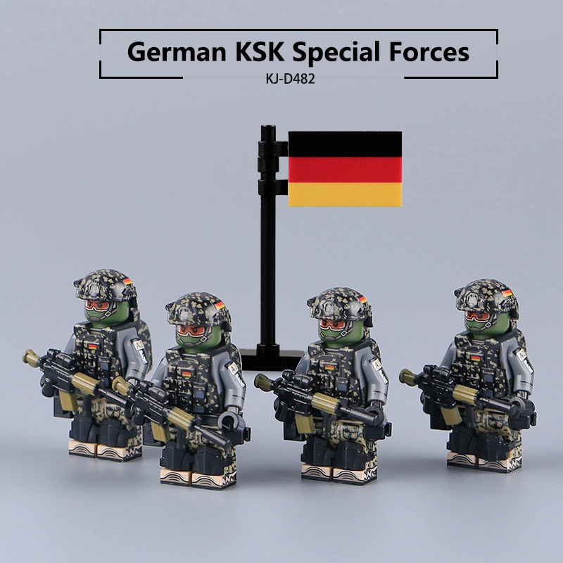 German KSK Special Forces Soliders Minifigs Knee Pads Belt Accessories
