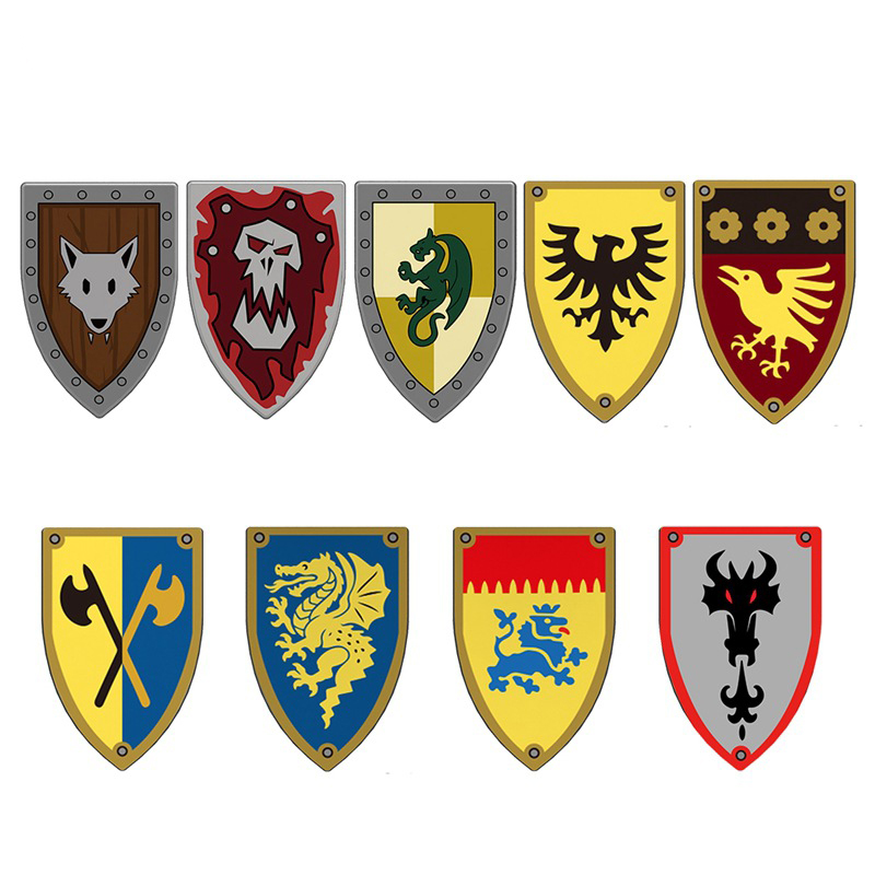N3018-3020 Medieval Series England Red Lion Shield Building Blocks Army ...
