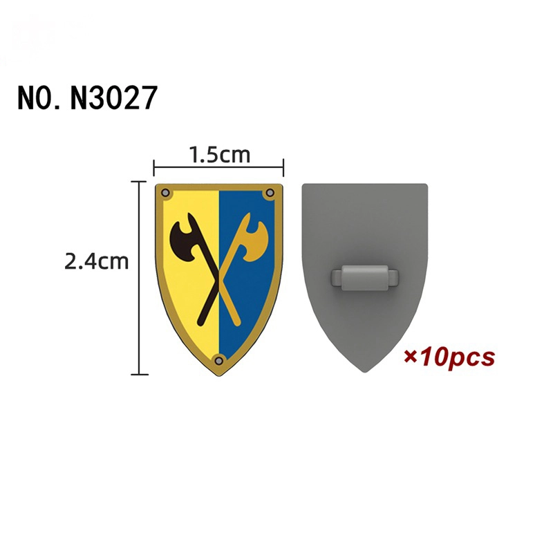 N3018-3020 Medieval Series England Red Lion Shield Building Blocks Army ...