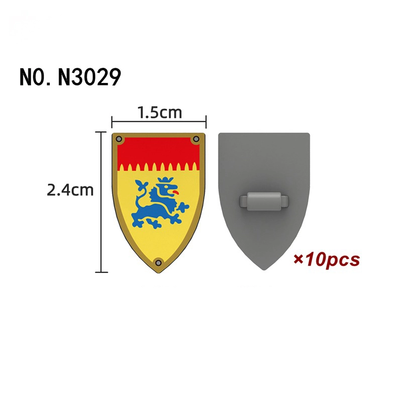 N3018-3020 Medieval Series England Red Lion Shield Building Blocks Army ...