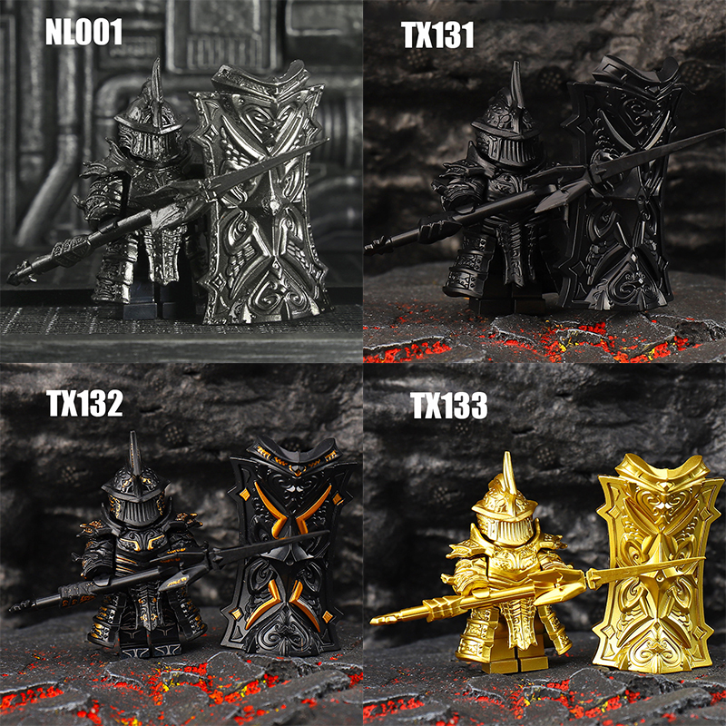 Medieval Series Demon's Souls Minifigs Tower Knight Bricks Compative White