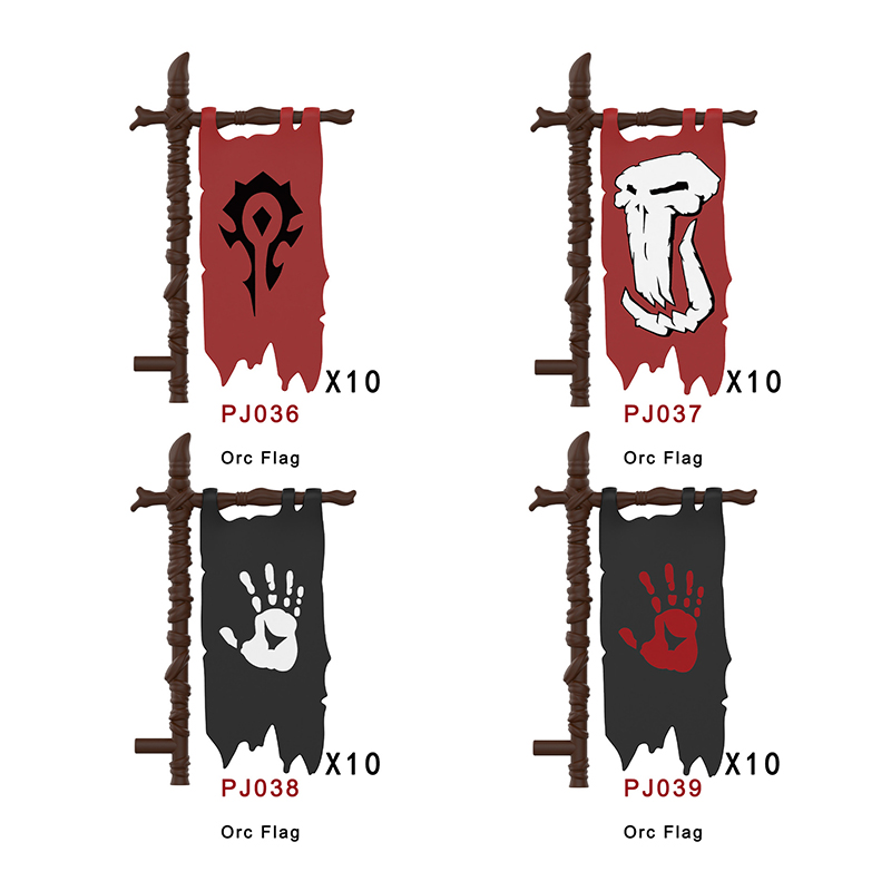 Medieval Flag Series Orc Flag Action Figures Orc Bricks Lord of the Lords