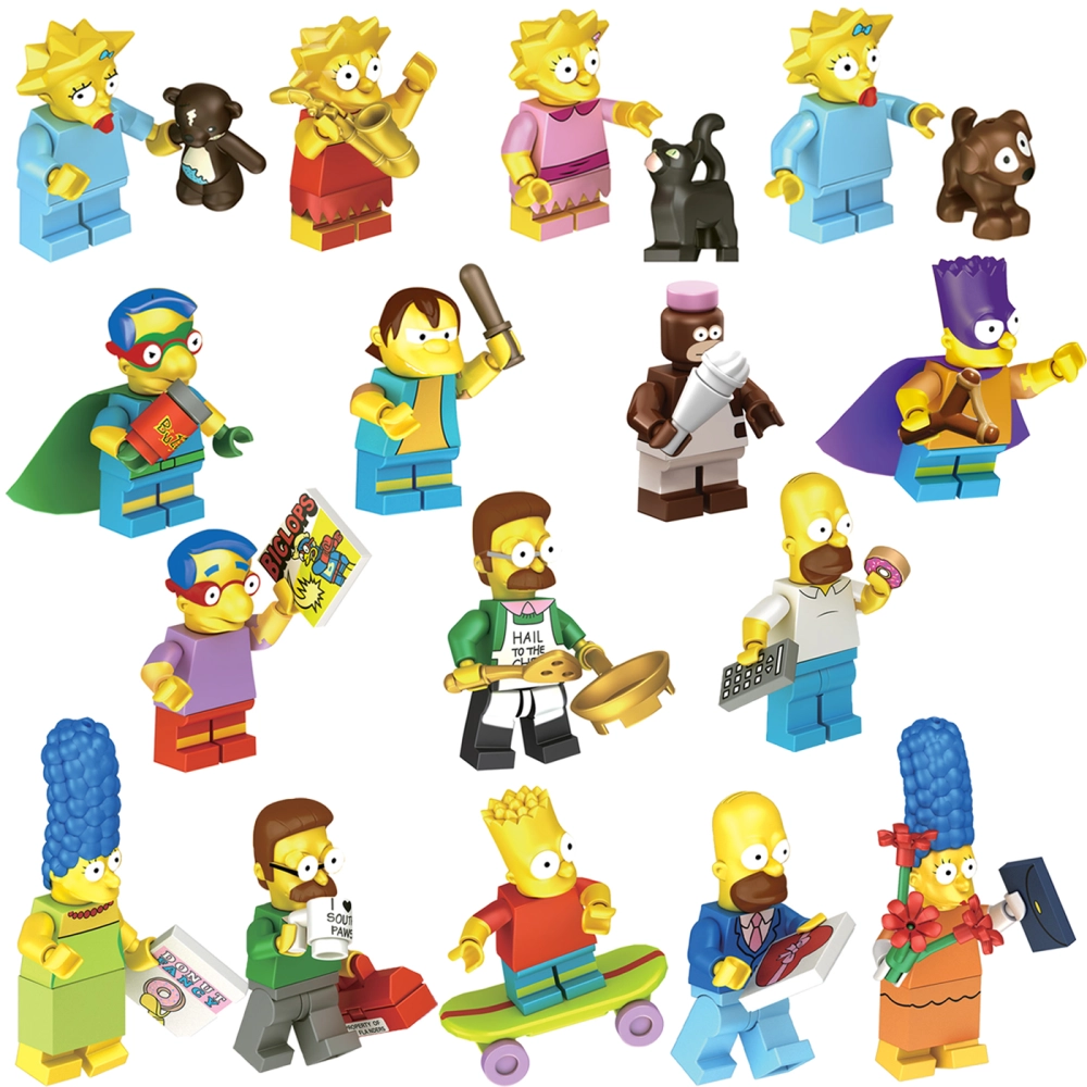M1001 M1002 American Cartoon The Simpsons Minifigs Buildiing Blocks ...