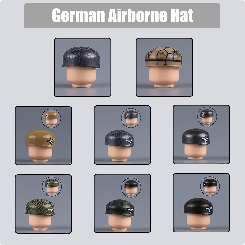 Military WWII MOC Hat Helmet Building Block German M35 steel helmet ...
