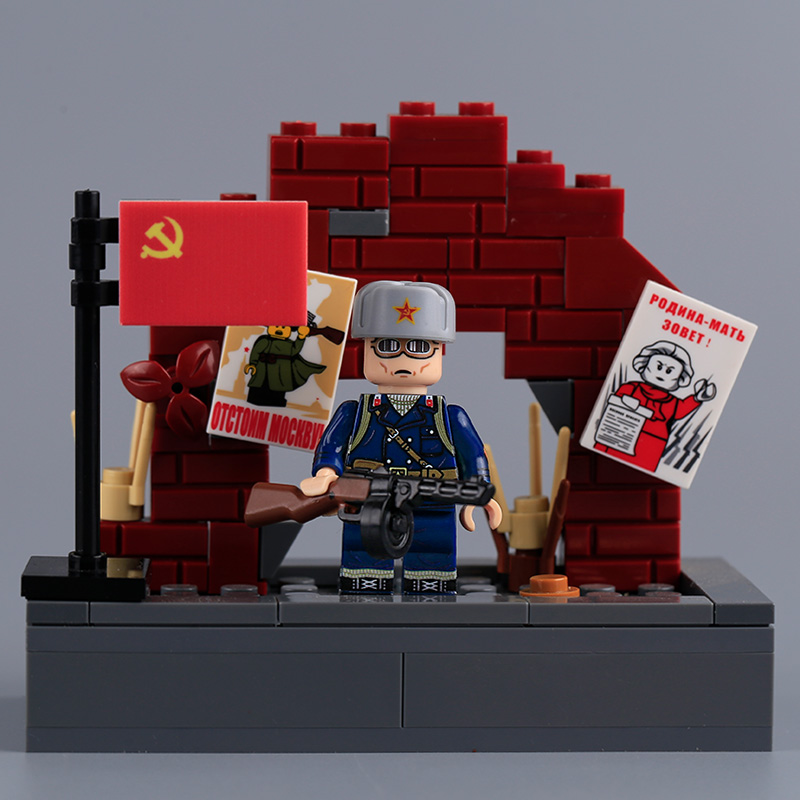 Military Soviet Mountain Infantry Soliders Action Figures Bricks