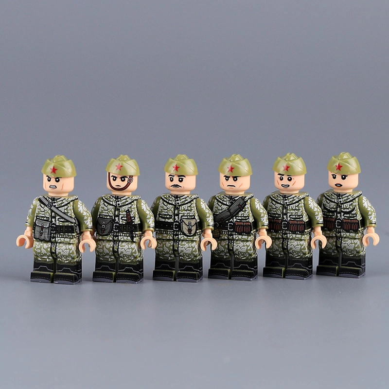 Soviet Union Amoeba pattern Army Soldiers Minifigs Accessories Compatible