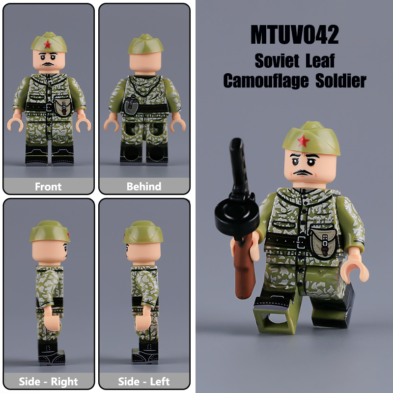 Soviet Union Amoeba pattern Army Soldiers Minifigs Accessories Compatible