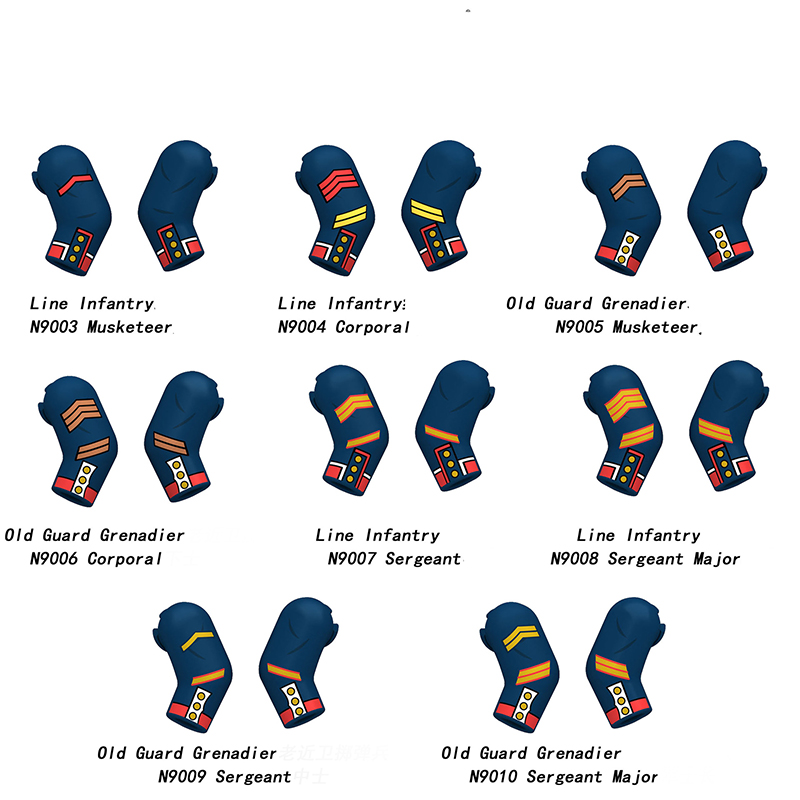 Military Napoleon series Action Figure Arm Compatible Kids Bricks