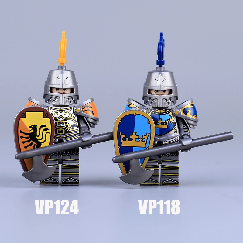 Medieval Soliders Minifigs Bricks Accessories Weapon Helmet Shield
