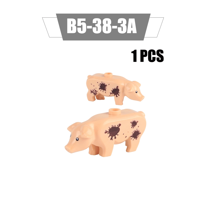 MOC City Animal Series Minifigures Pig Building Blocks Bricks Toys