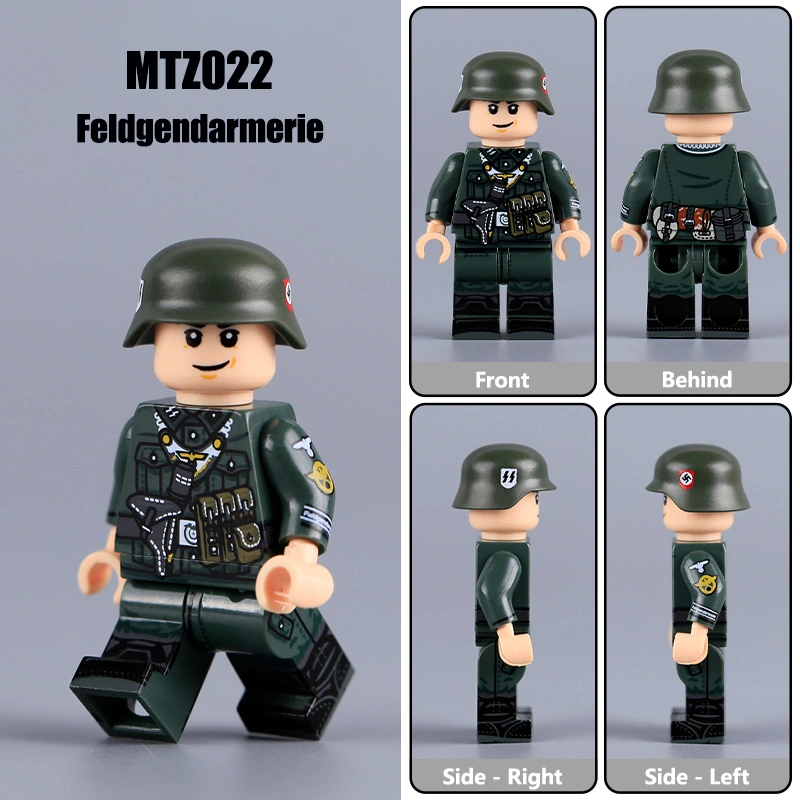 WW1 WW2 Soliders MG Gunner German Solider Bricks War Military Compatible