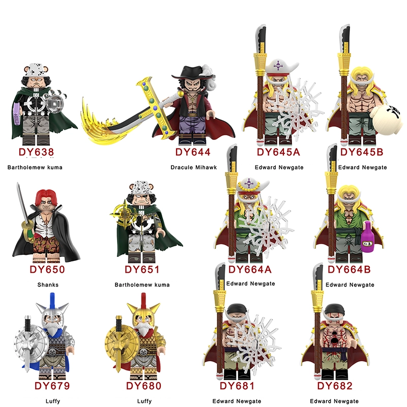 One Piece Series Luffy Ace Mini Anime Dracule Mihawk Bricks Compatible