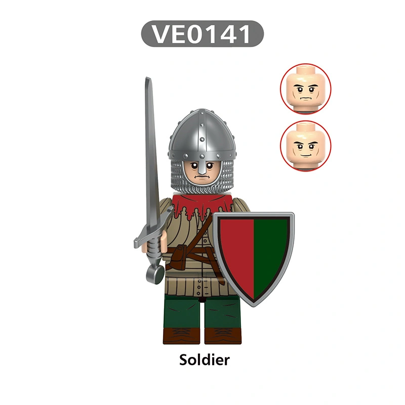 Medieval Soliders Minifigs Bricks Accessories Weapon Helmet Shield