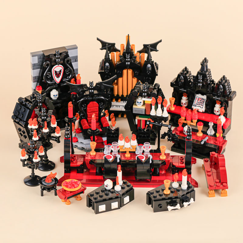 MOC Halloween Vampire Throne Castle Medieval Banquet Organ Sofa Set ...