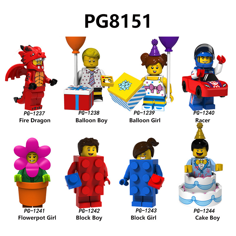 MOC Costume Denim Assembled Minifigs Compatible Kids Bricks Model Kits