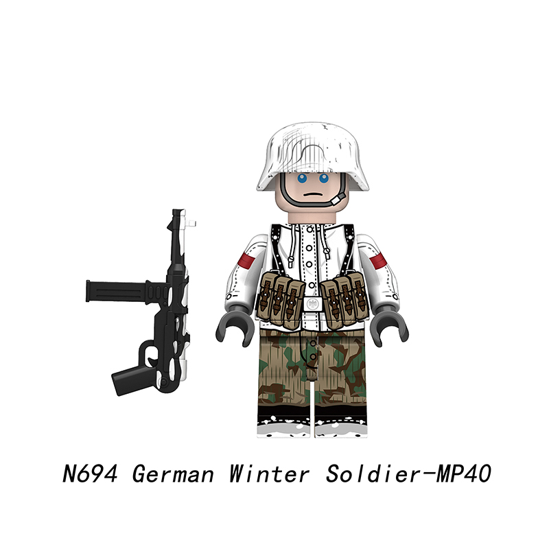 Military German Snow Solider MP40 officers 98K Minifigs Bricks Kits ...