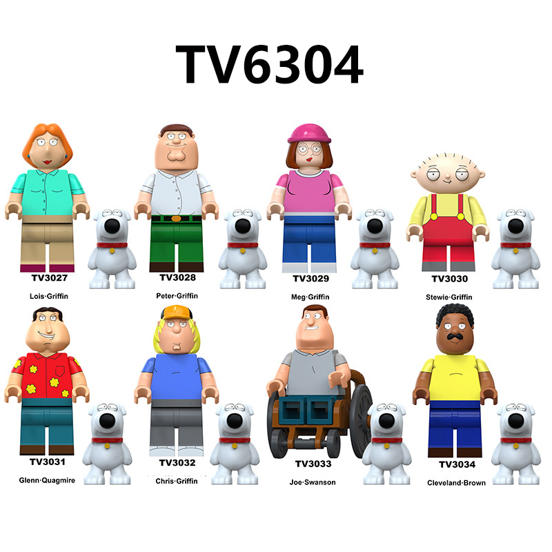 Glen Quagmire Joe Cleveland Brown Building Blocks Compatible
