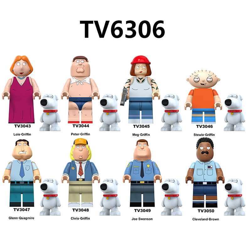 Glen Quagmire Joe Cleveland Brown Building Blocks Compatible