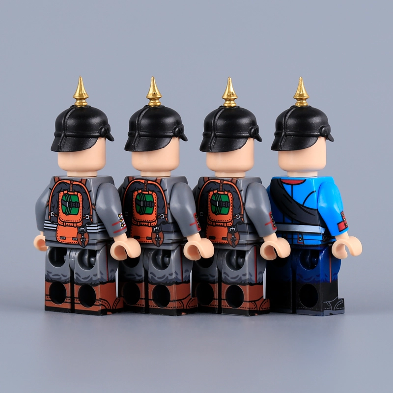 WW1 German Prussian Soldiers Minifigs Bricks Gun Helmet Compatibal Toy