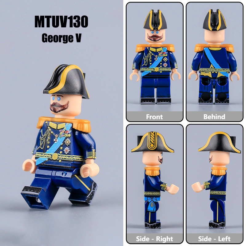 WW1 British King George V Royal Uniform Minifigs UV Printed Bricks ...