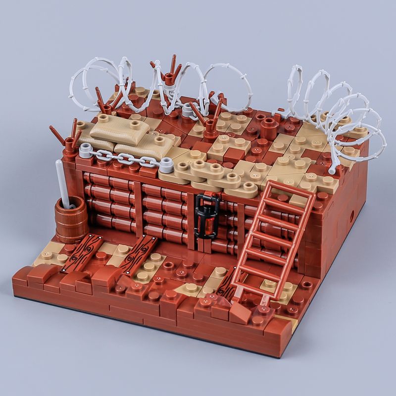 WW2 Trench MOC Building Blocks Military Battlefield Diorama Set