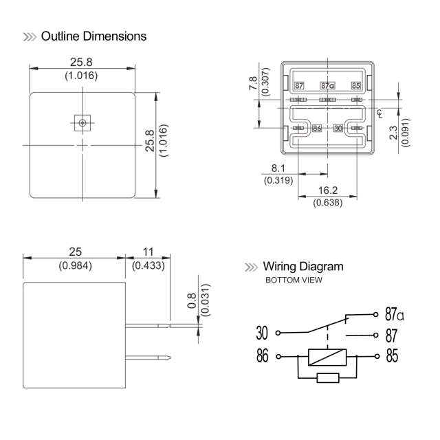 DELPHI 15328865 8865 Automotive relay 12VDC 5 Pin